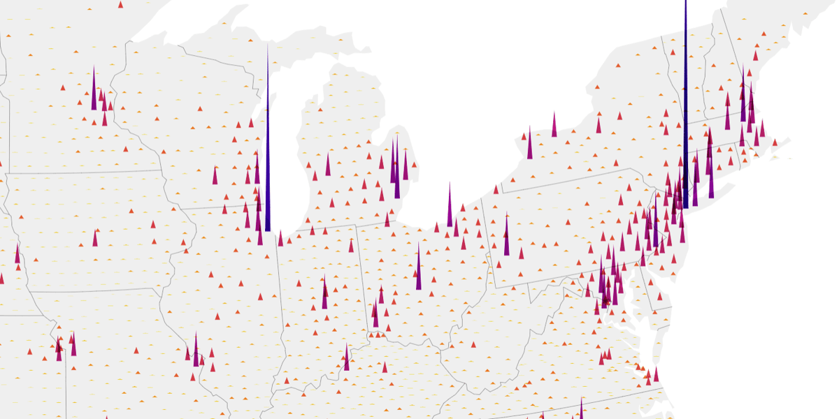 Introducing spike maps | Datawrapper Blog